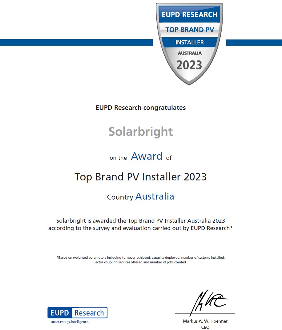 SolarBright Awarded Top Brand PV Installer | SolarBright